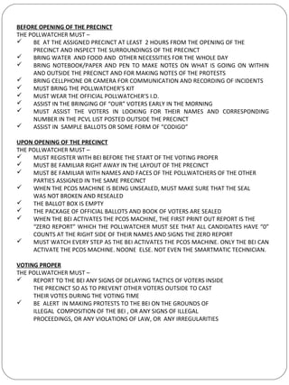 Pollwatchers practical tips 5.10.2010