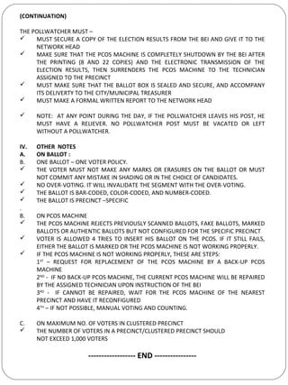 Pollwatchers practical tips 5.10.2010