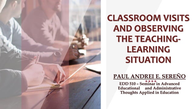 Polly_CLASSROOM VISITS AND OBSERVING THE TEACHING-LEARNING SITUATION ...