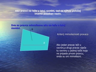 Položaj pravaca u prostoru | PPT