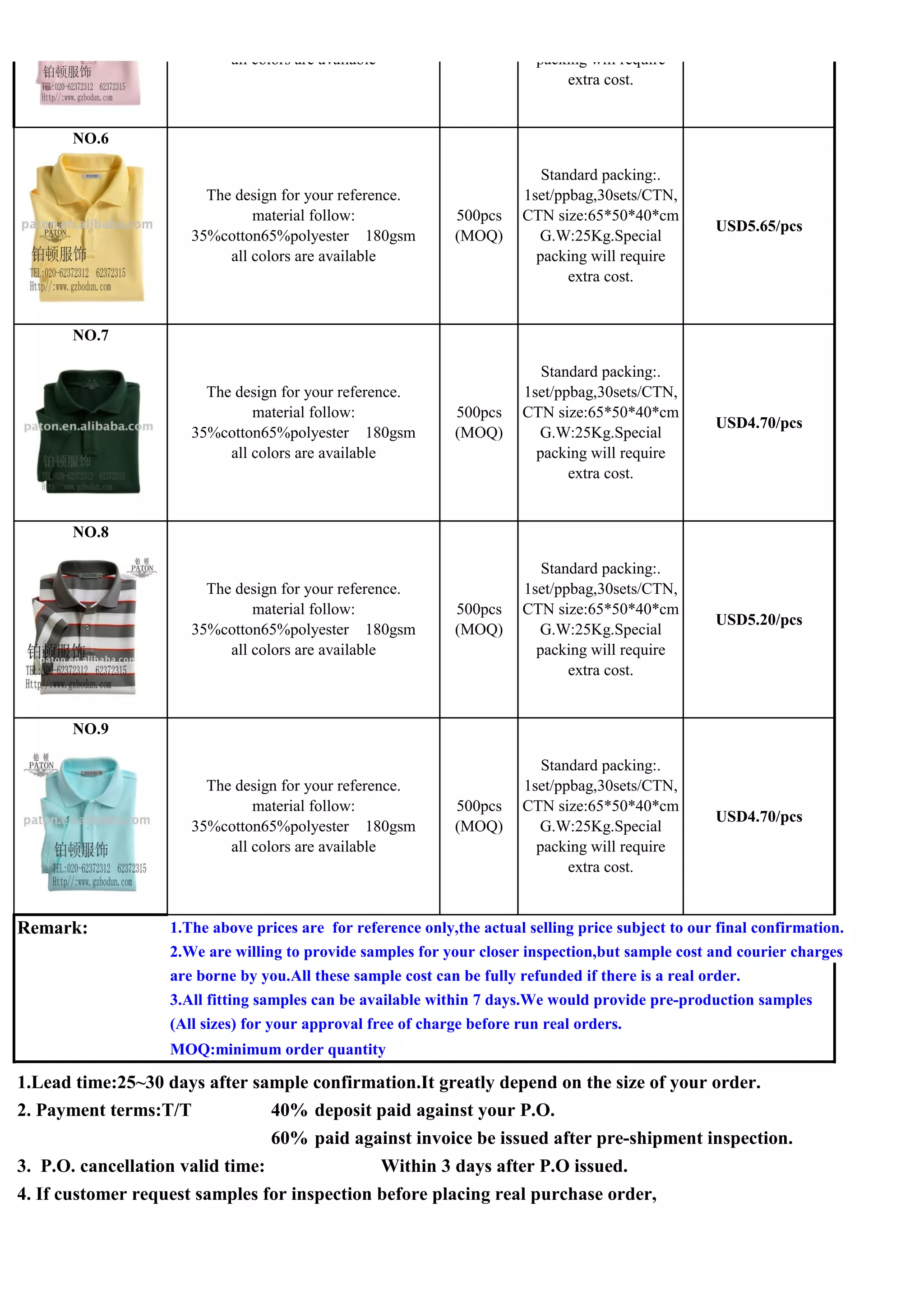 Polo t- shirt quotation | PDF
