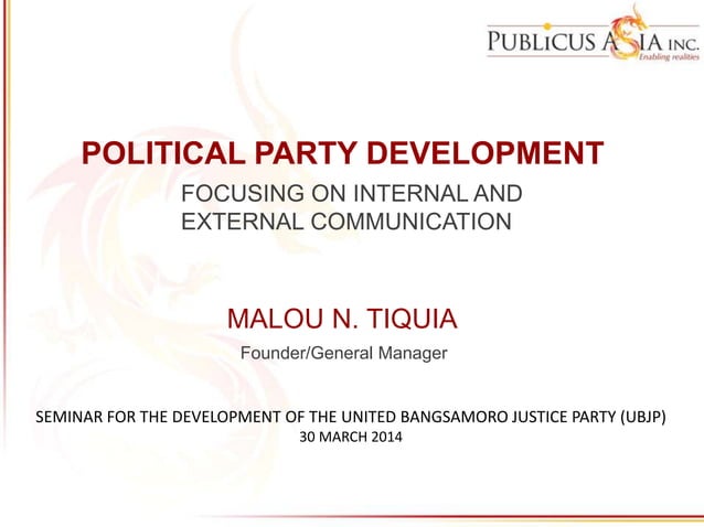 Political Party Development: External and Internal Communication | PPT