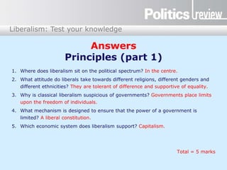 Politics Review Test your knowledge Liberalism | PPT