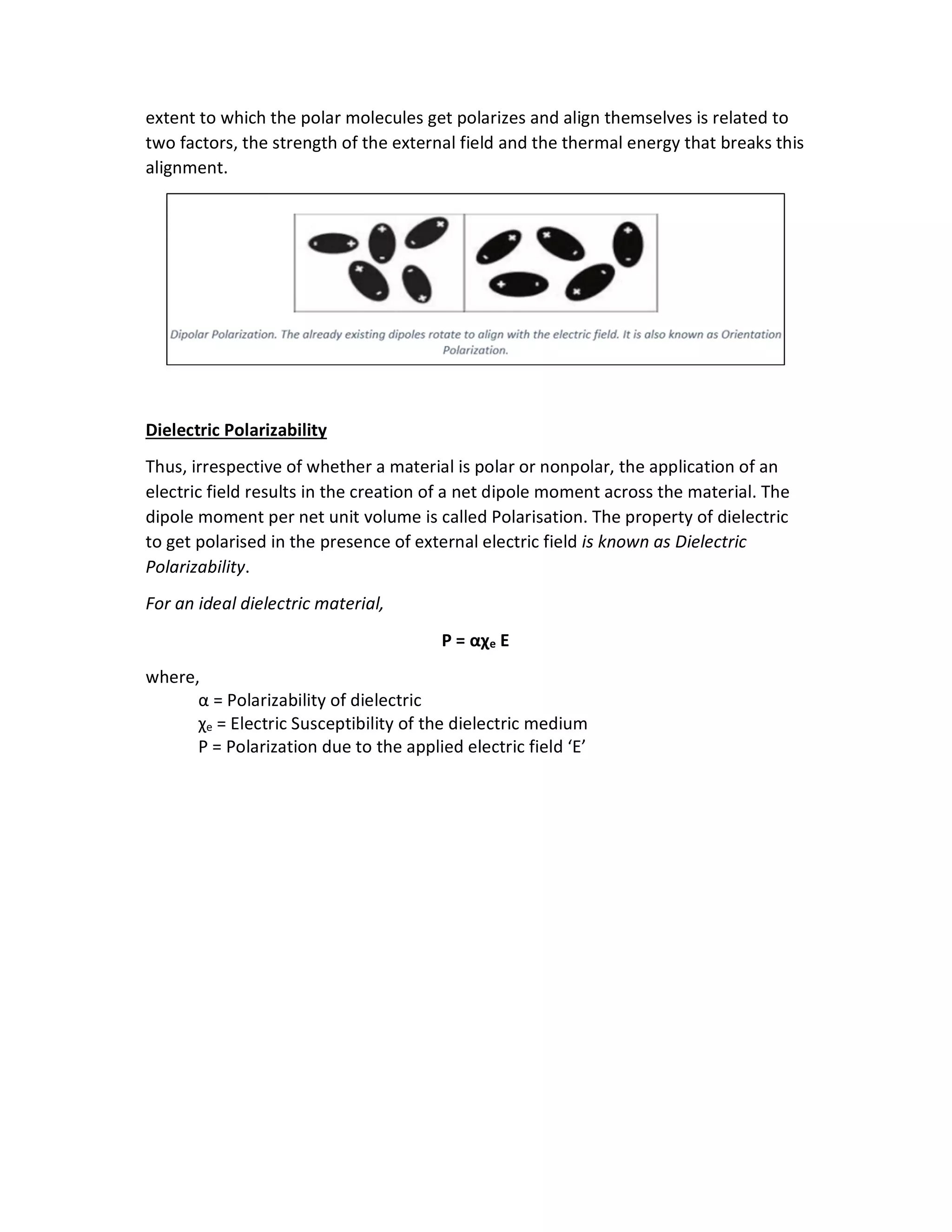 Polarization in Dielectrics | Applied Physics - II | Dielectrics | PDF
