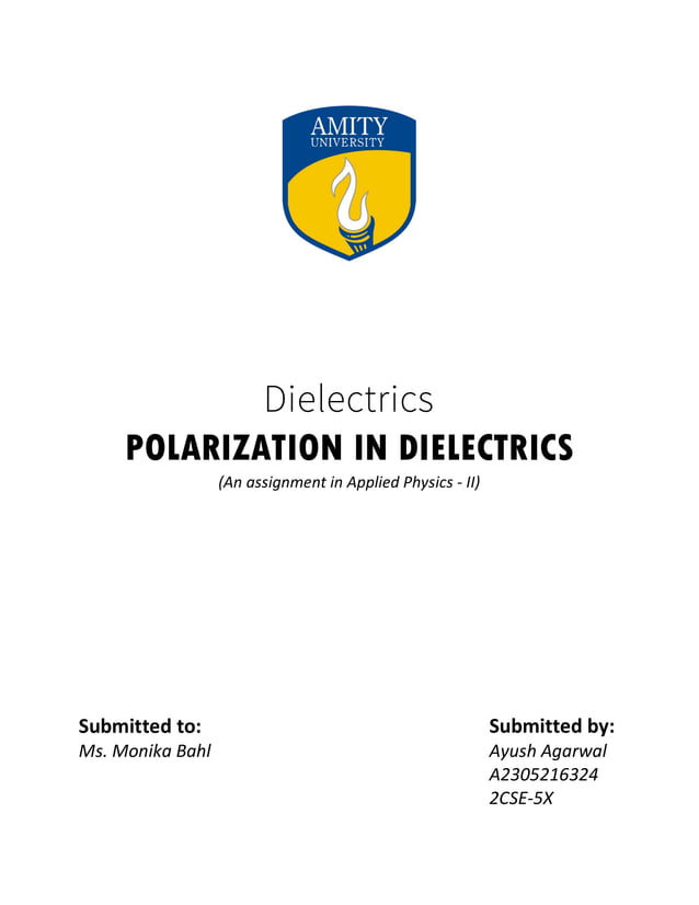 Polarization in Dielectrics | Applied Physics - II | Dielectrics | PDF | Physics | Science
