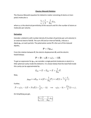 Polarization in Dielectrics | Applied Physics - II | Dielectrics | PDF
