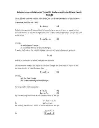 Polarization in Dielectrics | Applied Physics - II | Dielectrics | PDF
