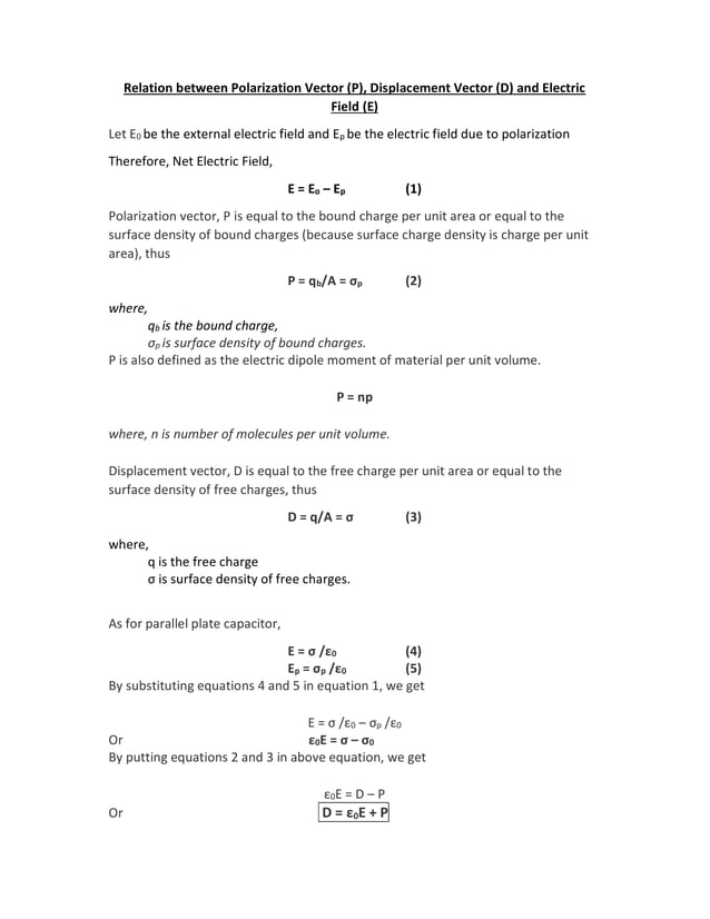 Polarization in Dielectrics | Applied Physics - II | Dielectrics | PDF | Physics | Science