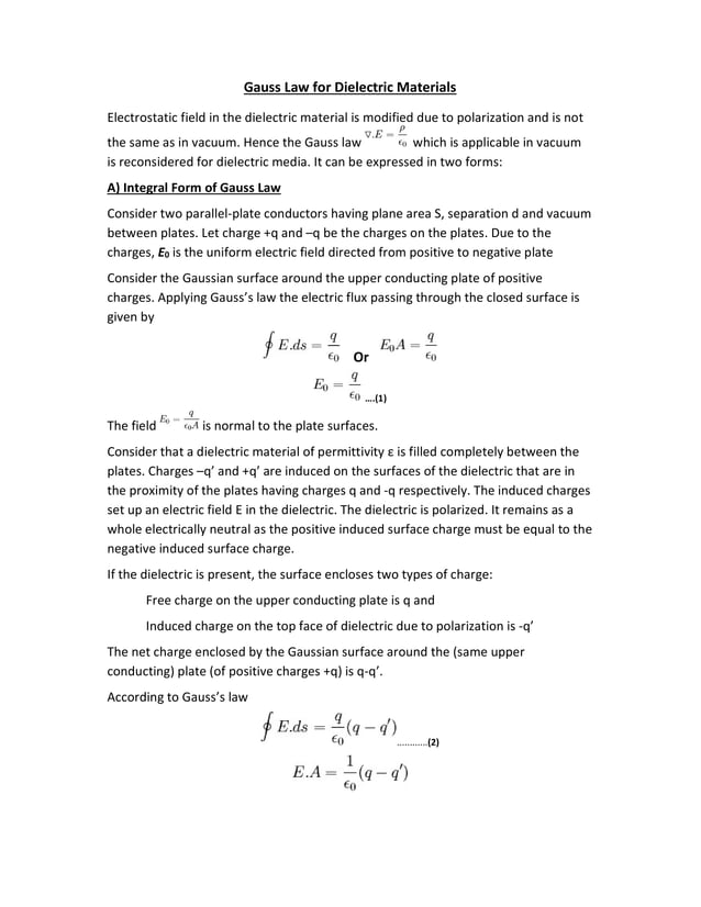 Polarization in Dielectrics | Applied Physics - II | Dielectrics | PDF | Physics | Science