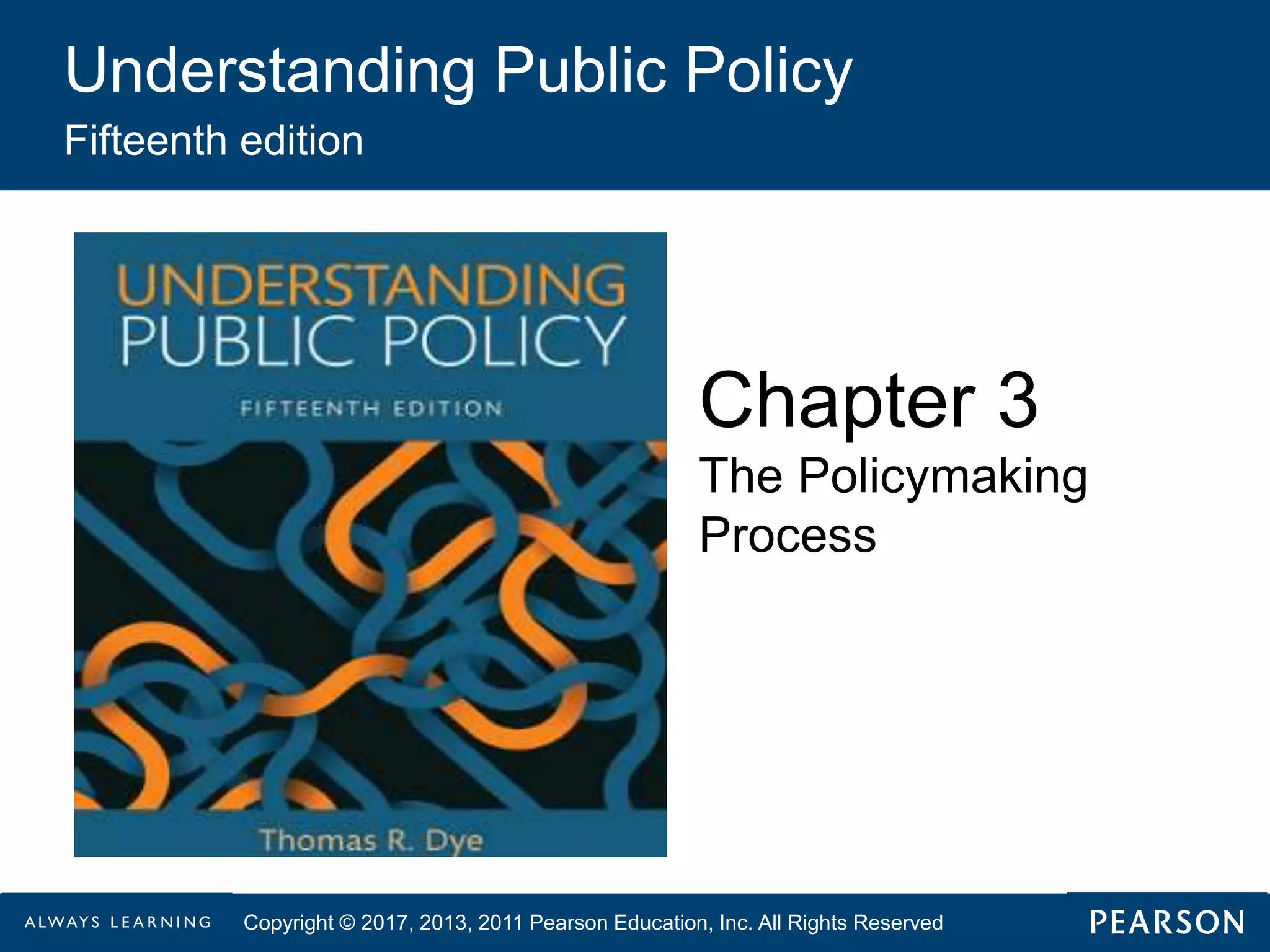 Pols 3346 chapter 3 policymaking process (dye) | PPTX