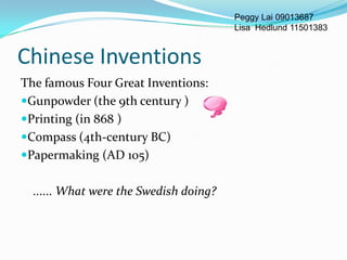 Lisa Hedlund 11501383, Peggy LAi 09013687 | PPT