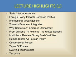 Political Science 7 – International Relations - Power Point #11 | PDF