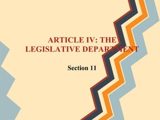 Article IV Section 11 of the Philippine Constitution | PDF