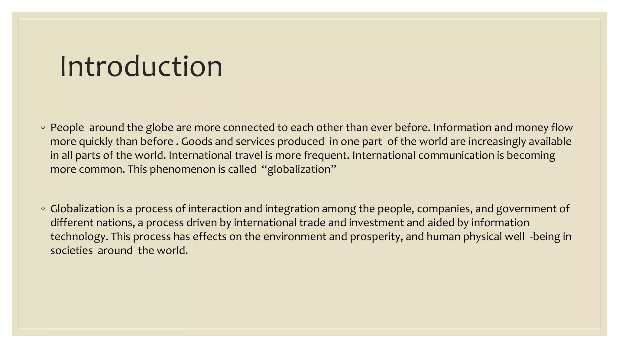 Globalisation | PPTX