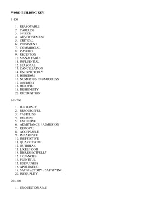 word formation C1 key | DOC | Debated Sensitive Social Issues ...