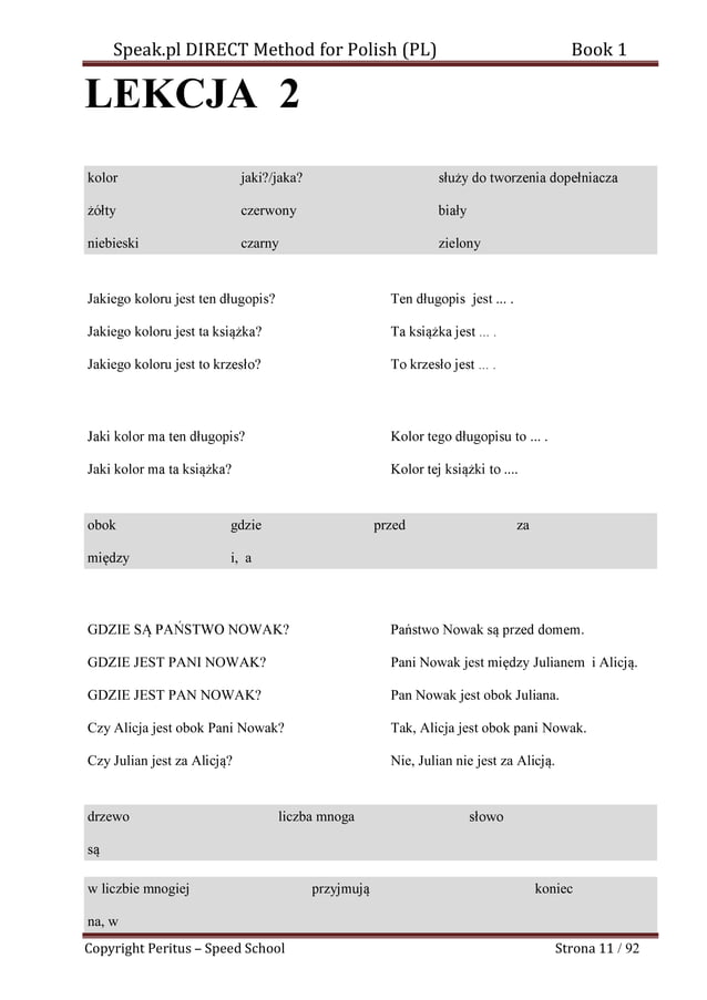 polish for foreigners book 1 DIRECT METHOD book | PDF