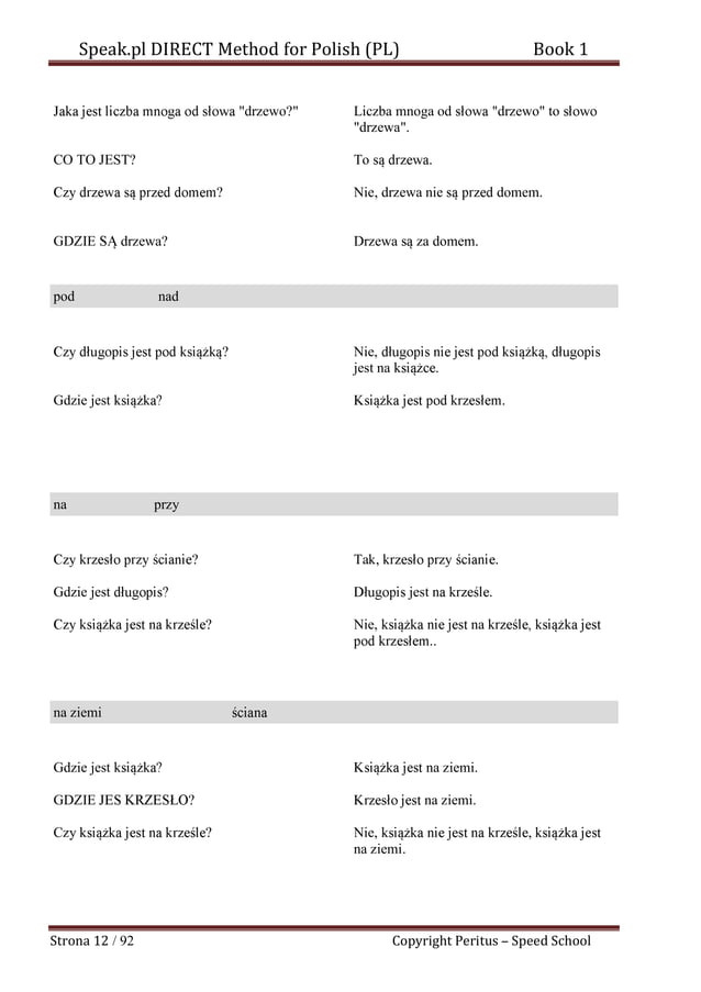 polish for foreigners book 1 DIRECT METHOD book | PDF