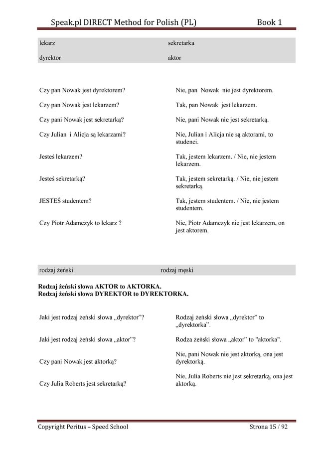 polish for foreigners book 1 DIRECT METHOD book | PDF