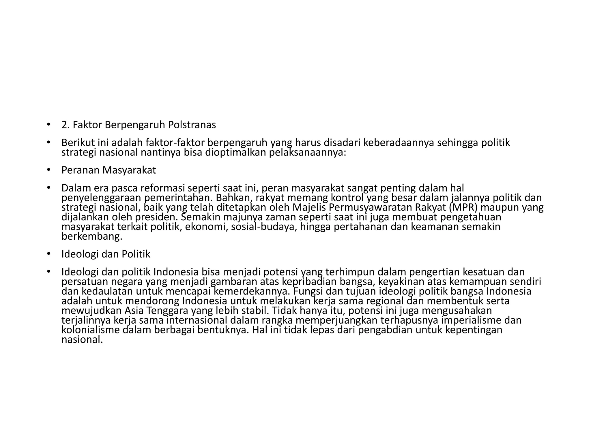 Poltranas Politik dan Strategi Nasional | PPTX