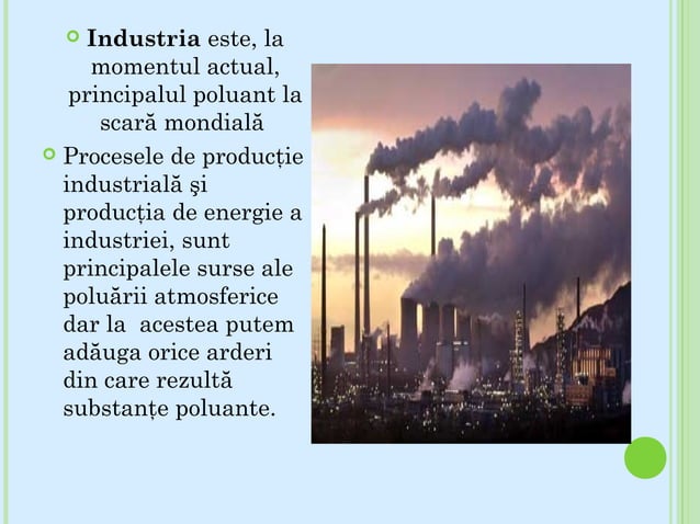 Poluarea mediului inconjurator | PPT