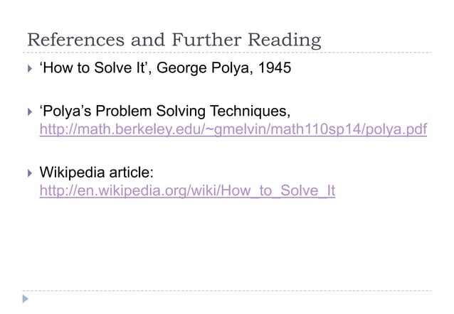 Polya problem solving cycle | PPTX
