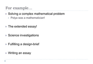 Polya problem solving cycle | PPTX