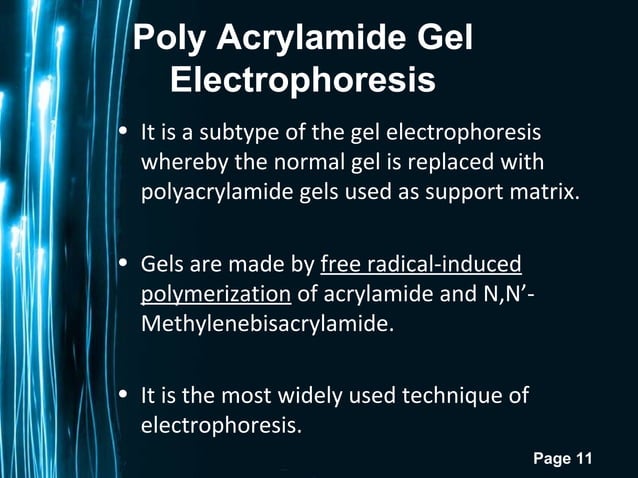 Polyacrylamide gel electrophoresis | PPT | Chemistry | Science