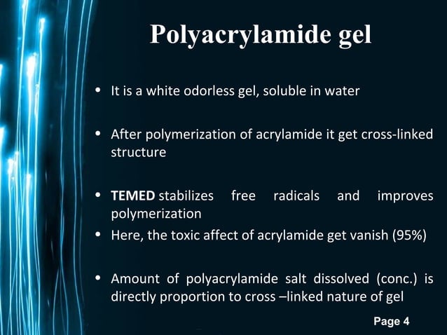 Polyacrylamide gel electrophoresis | PPT | Chemistry | Science