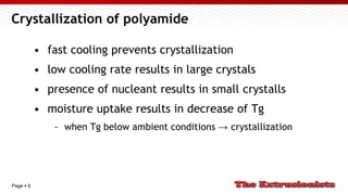 Polyamide crystallization structures | PPT