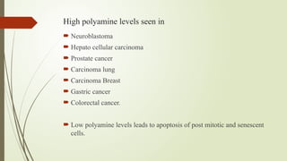 POLYAMINES synthesis, catabolism and functions | PPTX