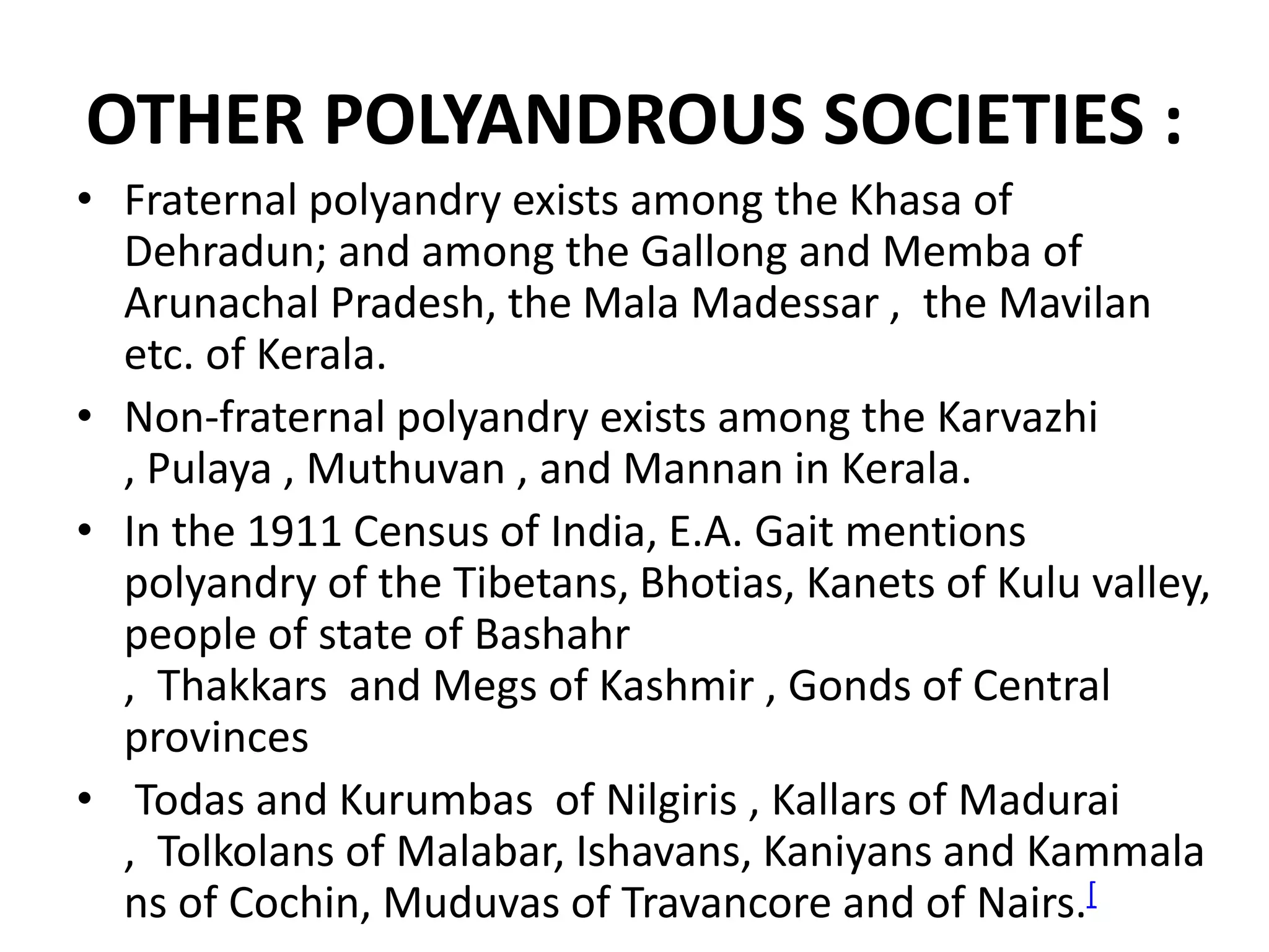 Polyandrous societies in india | PPTX