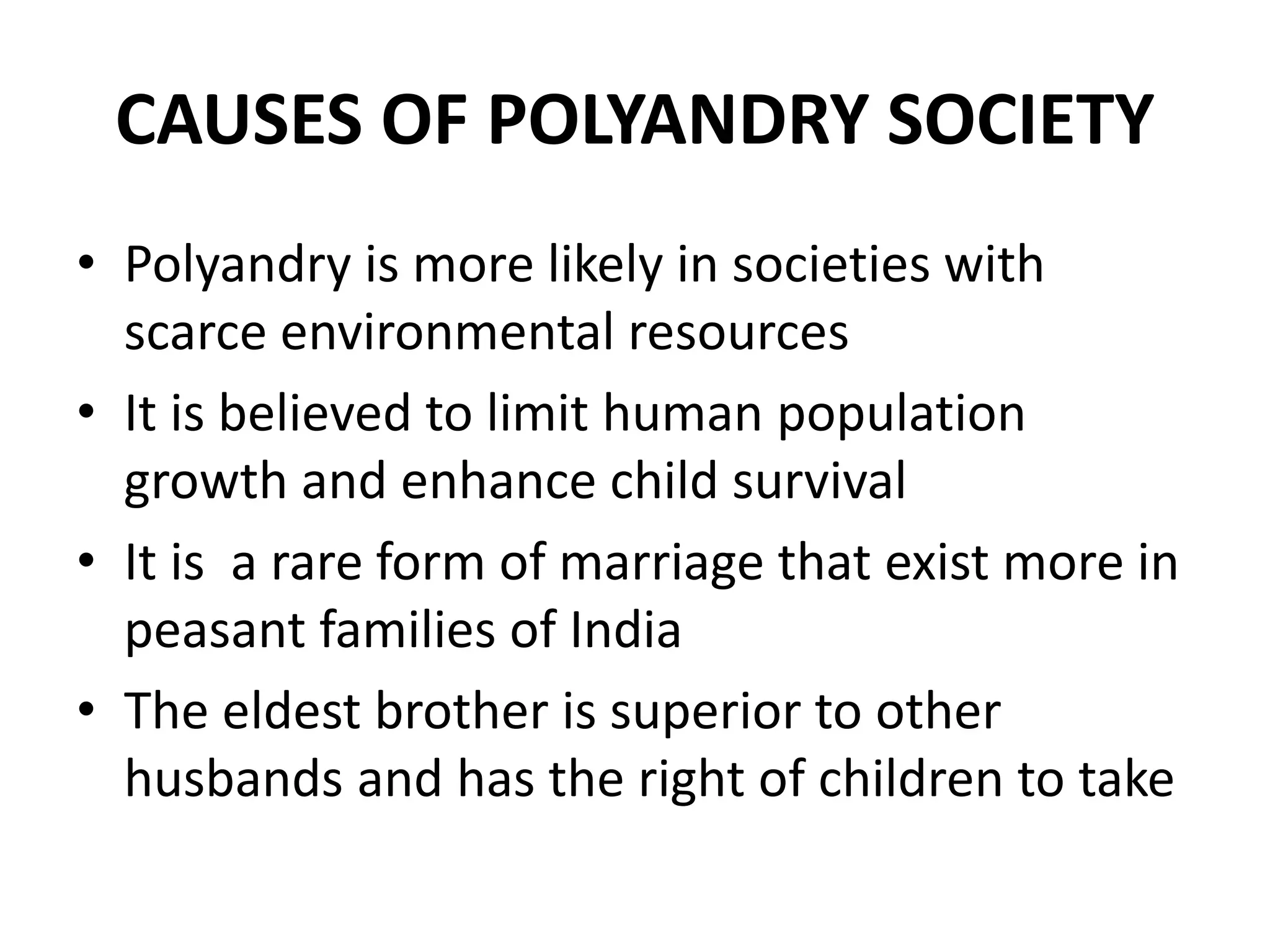 Polyandrous societies in india | PPTX