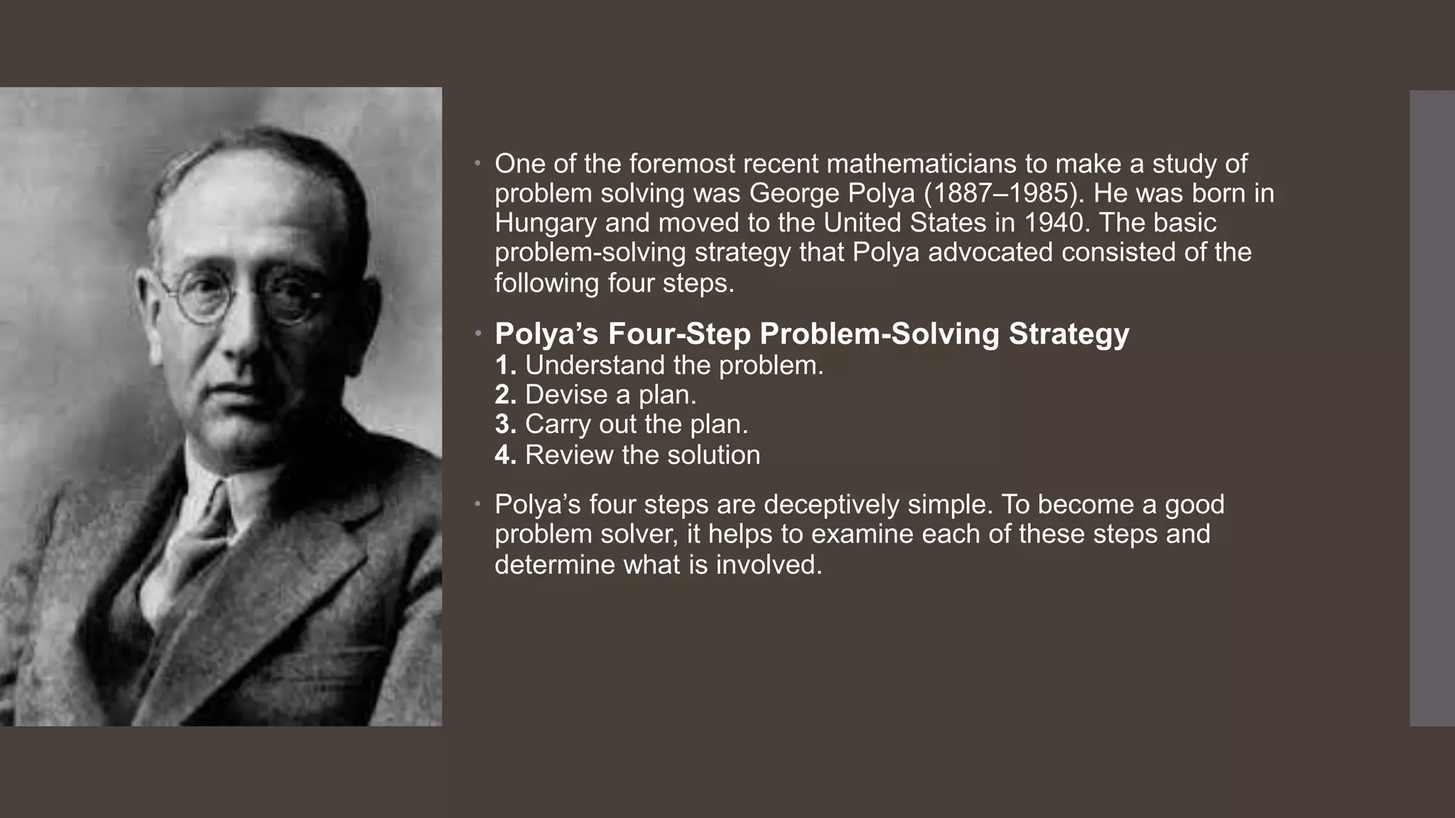 Polya's Problem - Solving Strategy | PPTX