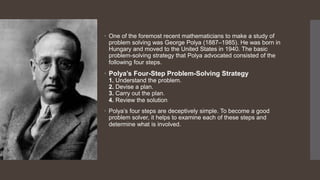 Polya's Problem - Solving Strategy | PPTX