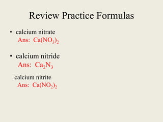 Polyatomic Ions - What is the difference between the two different ...