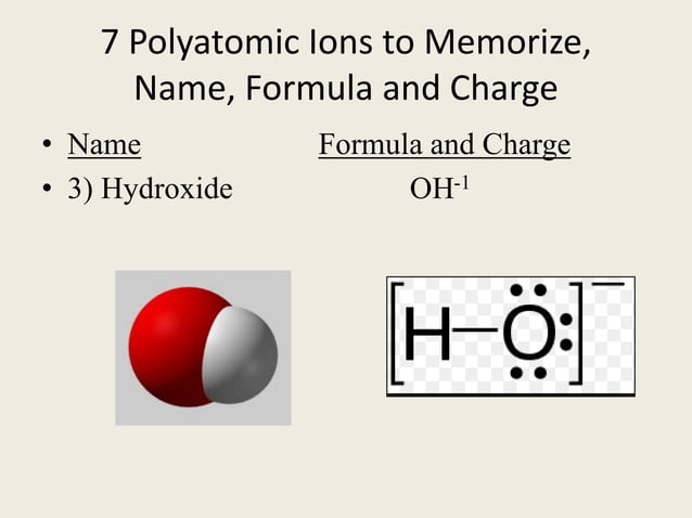 Polyatomic Ions - What is the difference between the two different ...