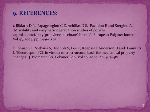 Polycaprolactone(PCL) | PPTX | Chemistry | Science