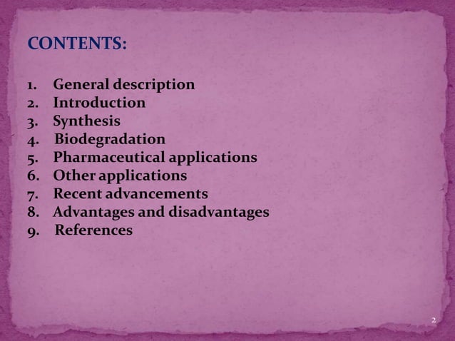 Polycaprolactone(PCL) | PPTX | Chemistry | Science