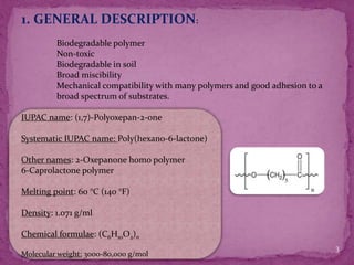 Polycaprolactone(PCL) | PPTX