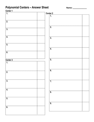 Poly centers answer sheet | DOCX