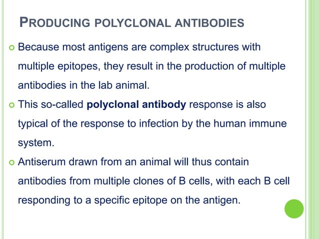 Polyclonal and monoclonal antibody production | PPT | Blood Disorders ...