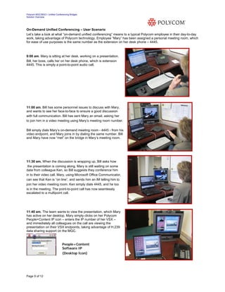 Polycom MGC/MGC Unified Conferencing Bridges Solution Overview | PDF