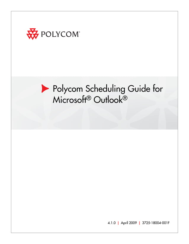 Polycom Scheduling Guide for Microsoft® Outlook® | PDF