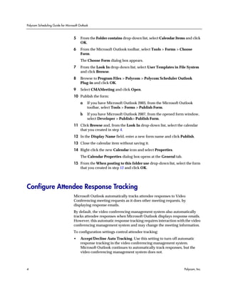 Polycom Scheduling Guide for Microsoft® Outlook® | PDF