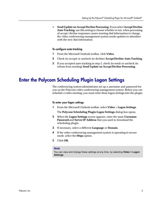 Polycom Scheduling Guide for Microsoft® Outlook® | PDF