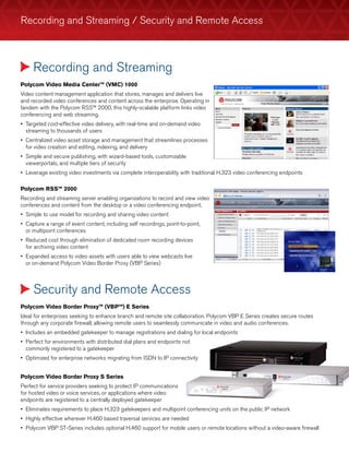 Polycom Video Conferencing Solutions Brochure | PDF