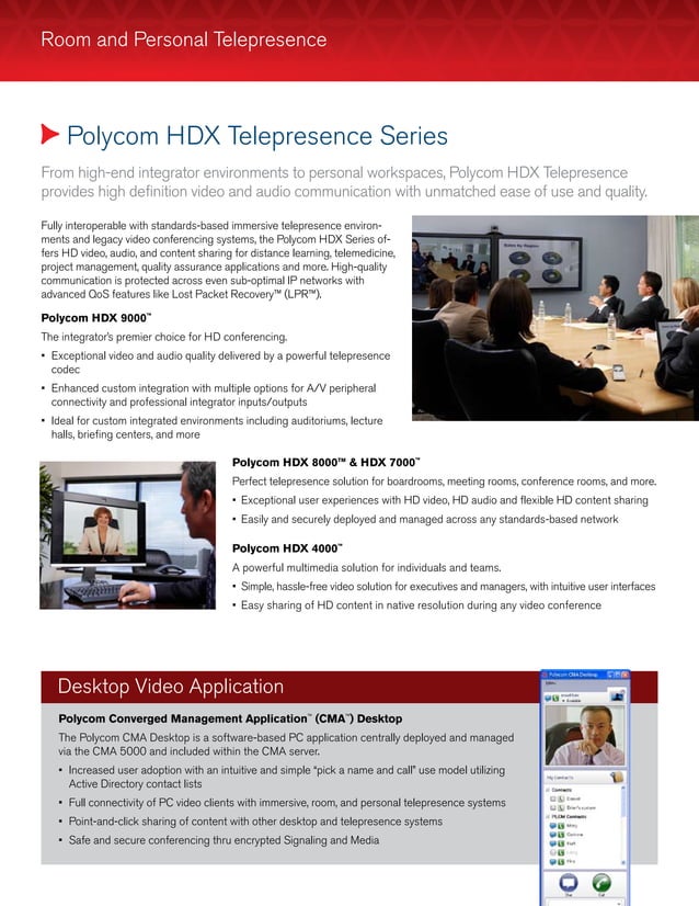 Polycom Video Conferencing Solutions Brochure Pdf Web Conferencing Computer Software And