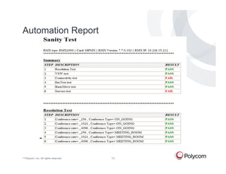 Polycom Automation Framework - Polycom | PDF