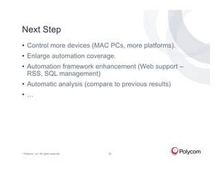 Polycom Automation Framework - Polycom | PDF