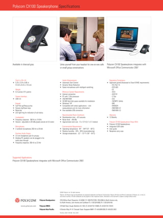 Polycom cx100 speakerphone data sheet | PDF